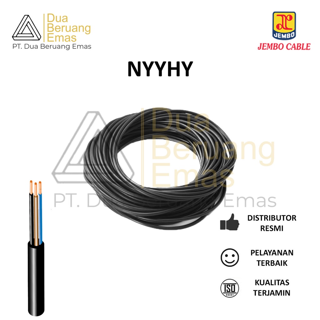 Jual Kabel NYYHY 3 x 1.5 mm Jembo Cable (Hitam) ; 1 Roll = 50 meter ...