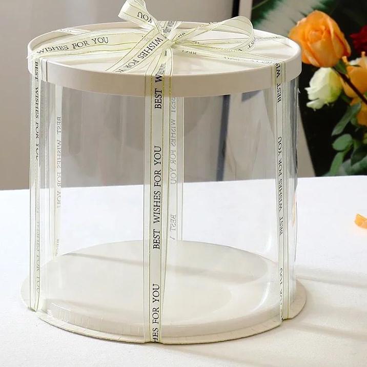 Jual KOTAK KUE MIKA TRANSPARAN BENTUK LINGKARAN CAKE BOX DIAMETER 30 CM ...