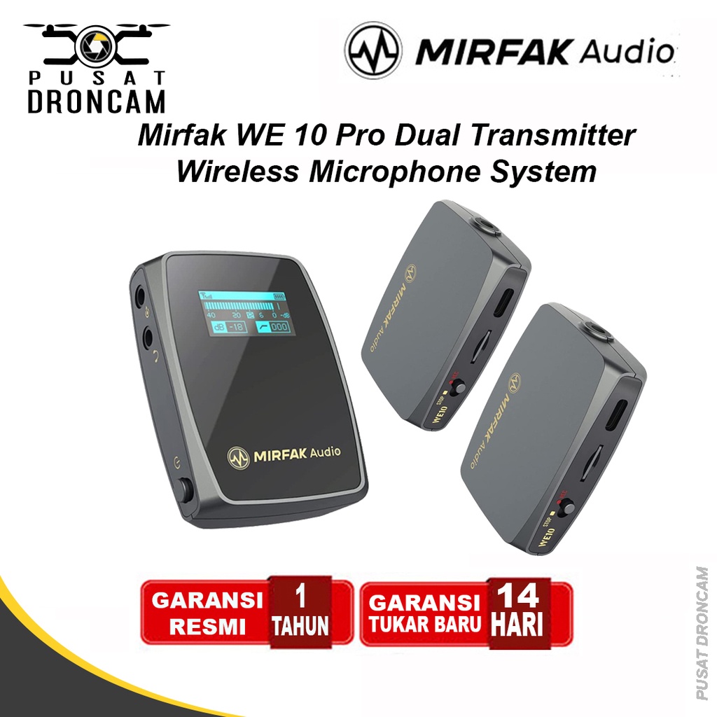 Jual Mirfak WE 10 Pro Dual Transmitter Wireless Microphone System Mic ...