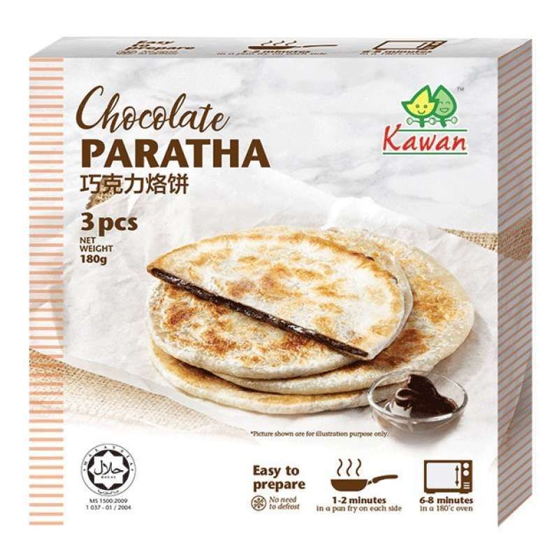 Jual KAWAN FOOD ROTI PARATHA CHOCOLATE | Berat Bersih 180gr | Shopee ...