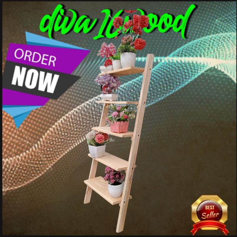 Jual rak 5 susun/rak pajangan kayu/rak tangga 5 susun/ | Shopee Indonesia