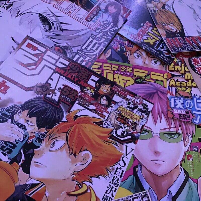 Jual 12-24pc anime wall decor custom poster haikyuu saiki academia ...
