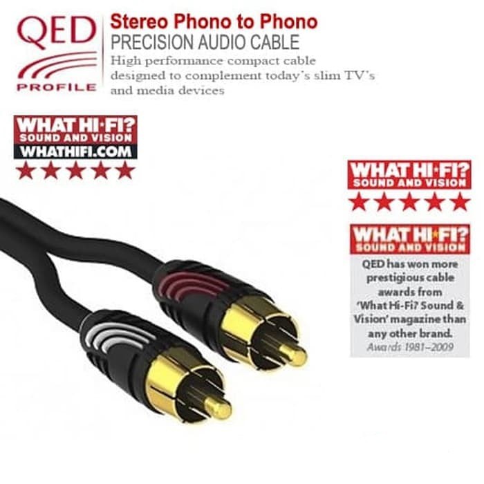 Jual QED Profile Stereo Phono to Phono 1M Precision Audio Cable ...