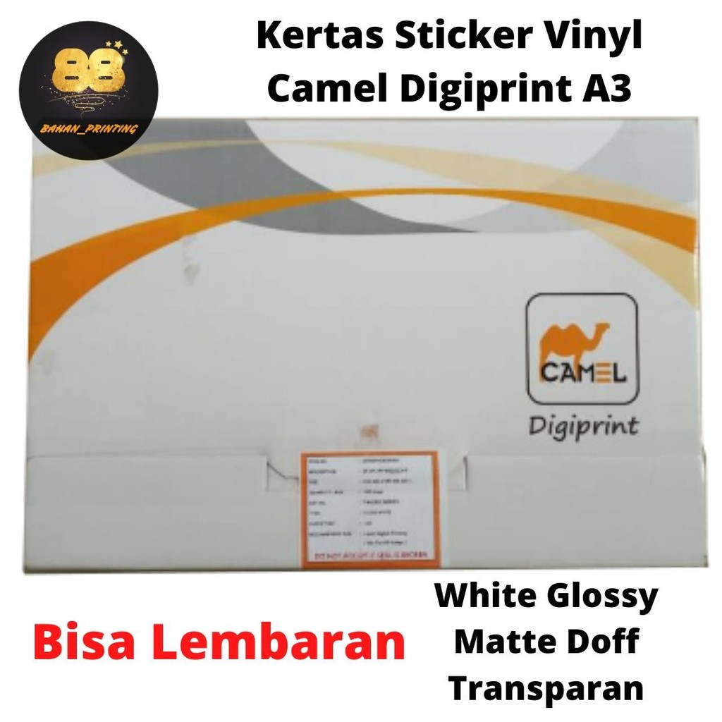 Jual Kertas Stiker Vinyl Merk Camel Digiprint A3+ / Bahan Sticker Vinyl ...