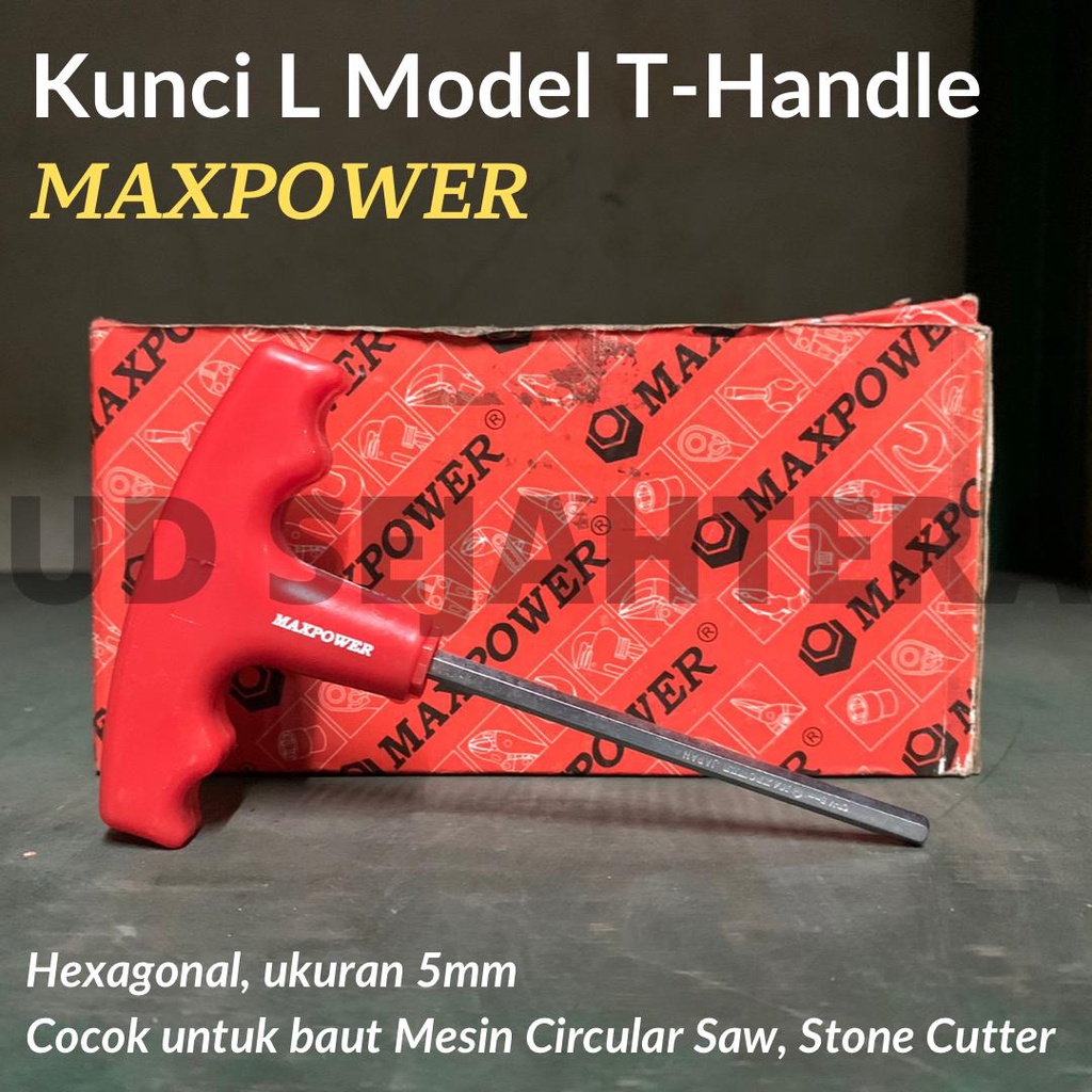 Jual Kunci L Model T-Handle/T-Handle Hex Key Hexagonal MAXPOWER 5 mm ...