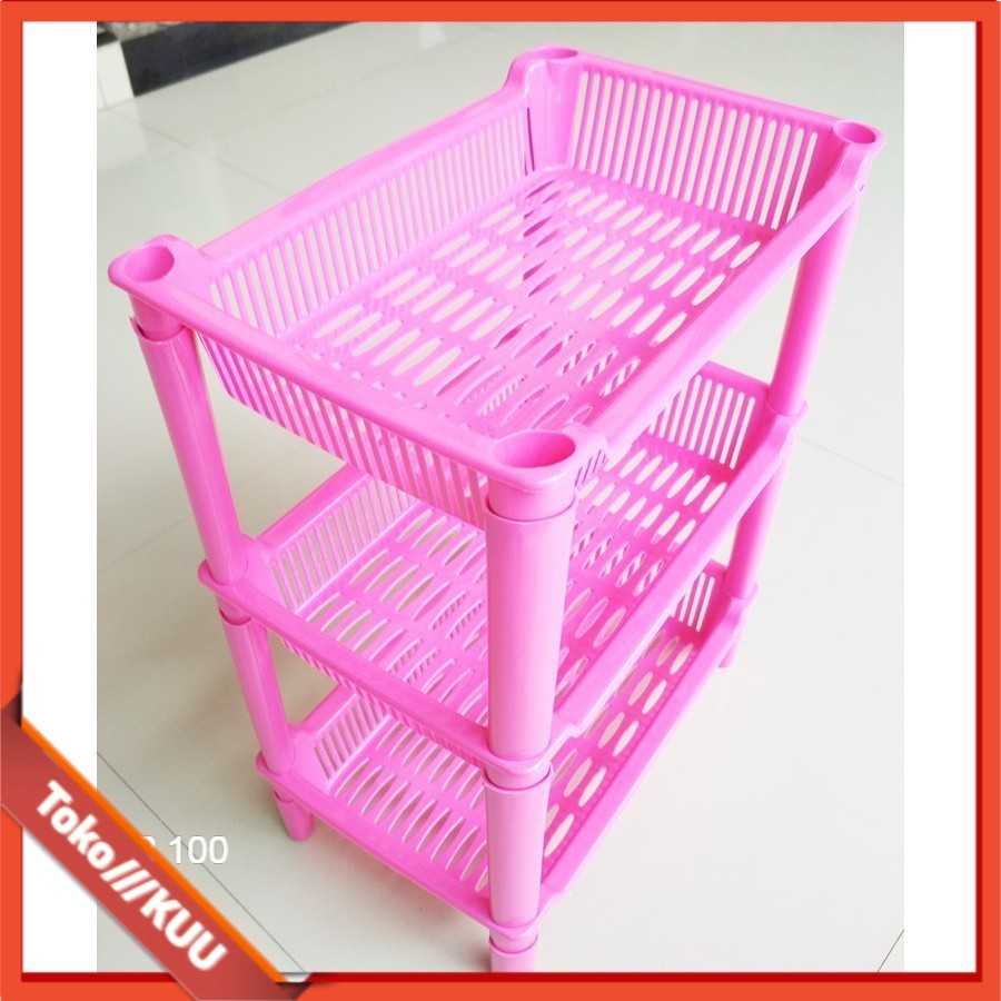 Jual RAK PLASTIK 3 SUSUN KECIL 30x19x39CM Rak Susun Portable Serbaguna ...
