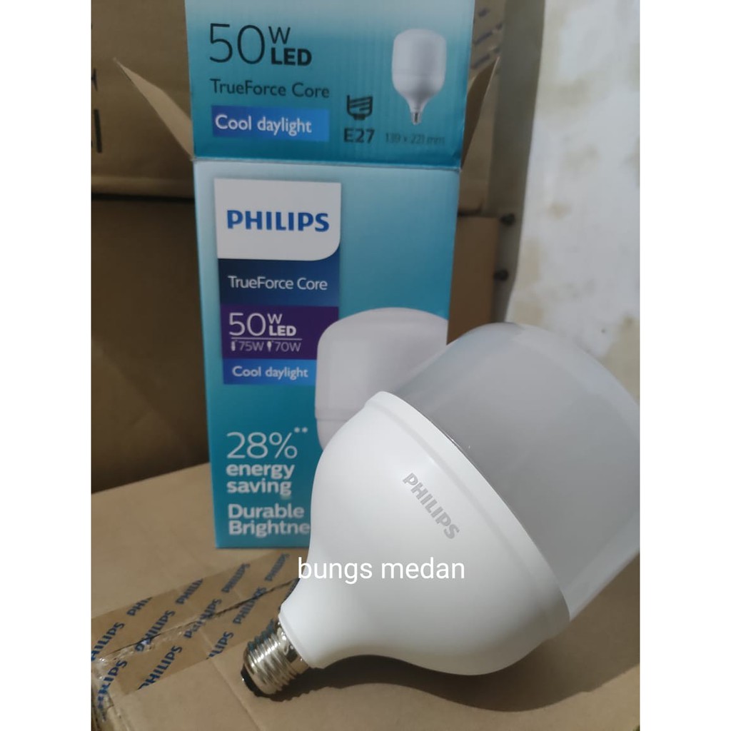 Jual Lampu LED Philips 50W 50WATT 50 WATT PUTIH E27 TFORCE BULB TRUEFORCE | Shopee Indonesia