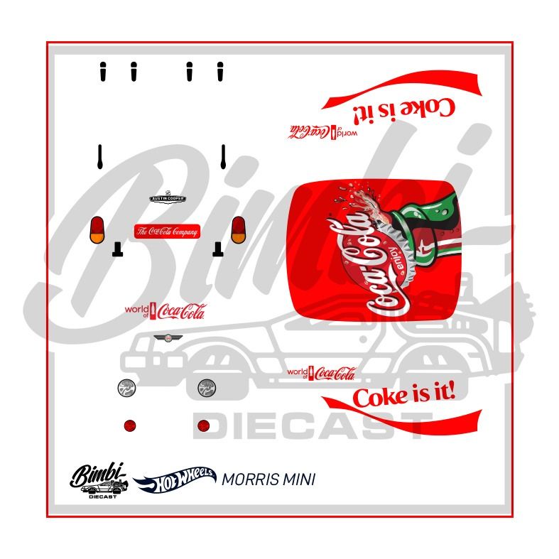 Jual Decal coca cola morris mini custom diecast hotwheels | Shopee ...