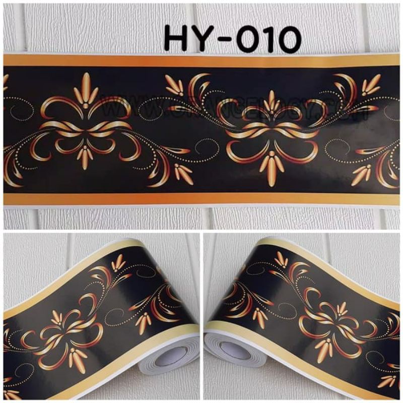 Jual Wall Border Lis Border Sticker Hitam Ulir Gold | Shopee Indonesia