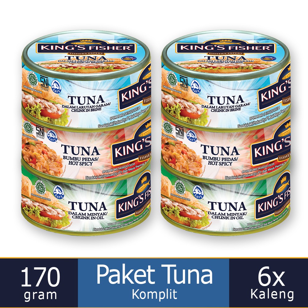 Jual KtmStore Paket Tuna Kaleng Komplit King's Fisher semua rasa 170g ...