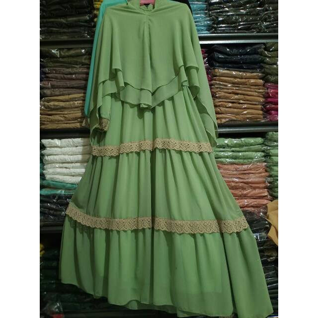 Jual gamis ceruty susun satu set paling murah | Shopee Indonesia