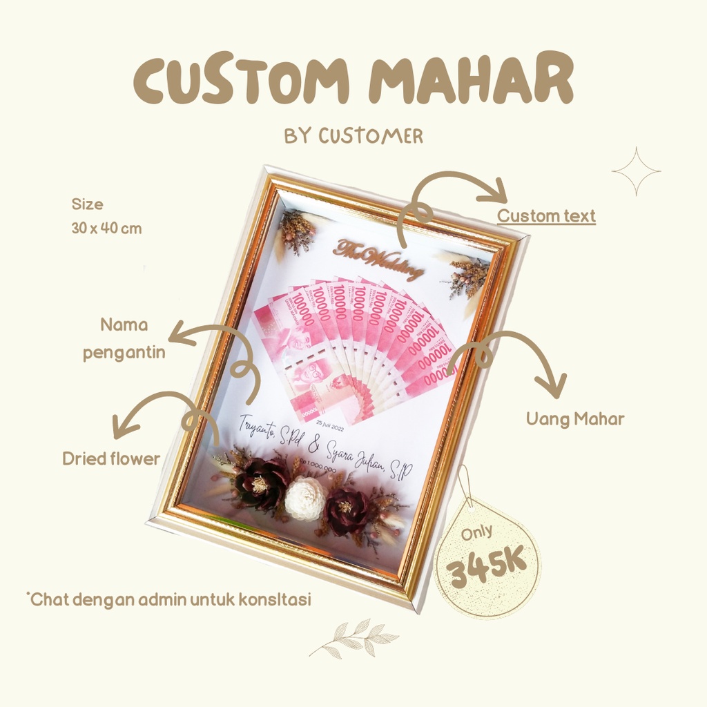 Jual Custom Mahar (Frame Kaca Asli) | Shopee Indonesia