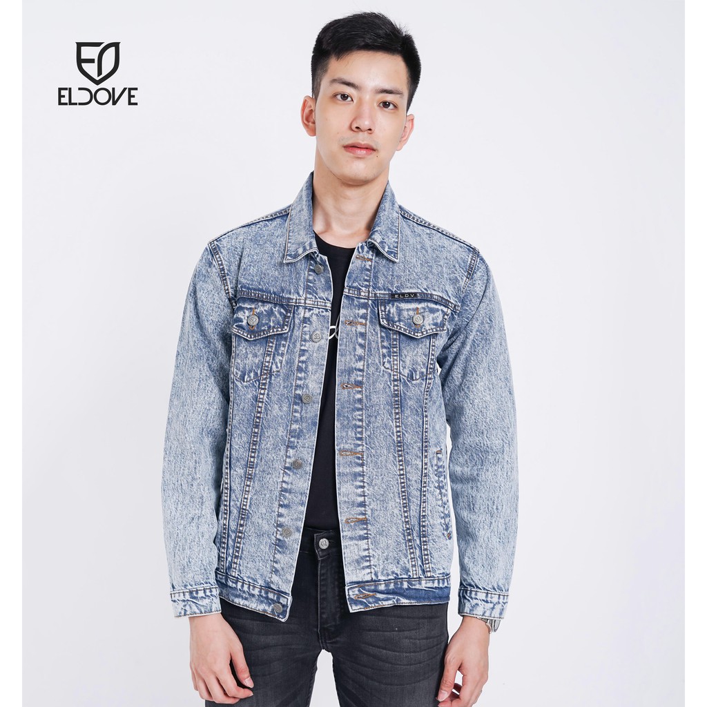 Jual Eldove Denim Jacket Ligth Blue Snow 5088 | Shopee Indonesia