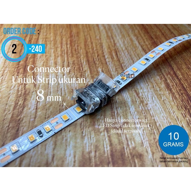 Jual Konektor LED Strip 2835 8mm Connector 2 Pin socket | Shopee Indonesia