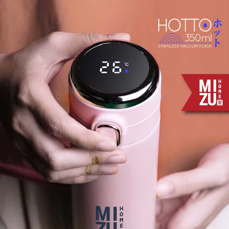 Jual MIZU HOTTO Stainless Vacuum Flask 350ml Temperature Display Travel ...