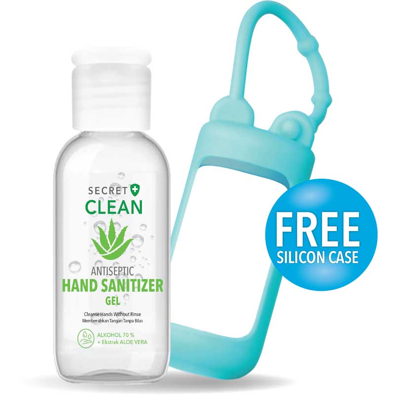 Jual Secret Clean Hand Sanitizer Gel 50ml Aloe Vera + Silicone Case ...