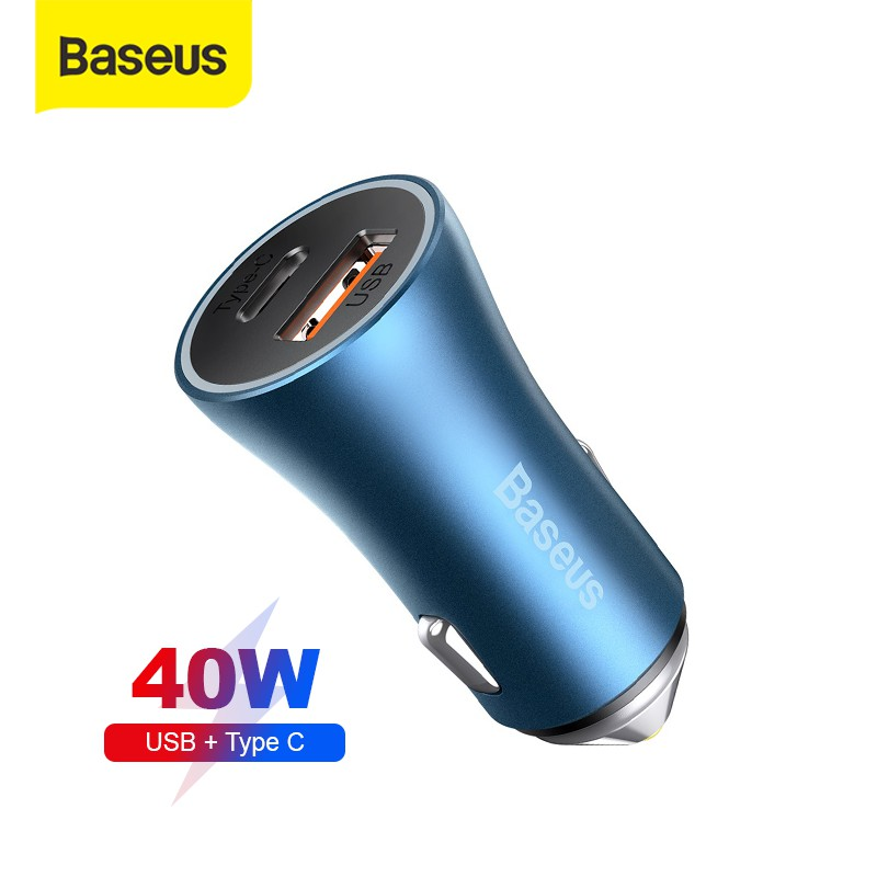 Jual Car Charger Baseus Charger Mobil Quick Charge USB TYPE C 40W ...