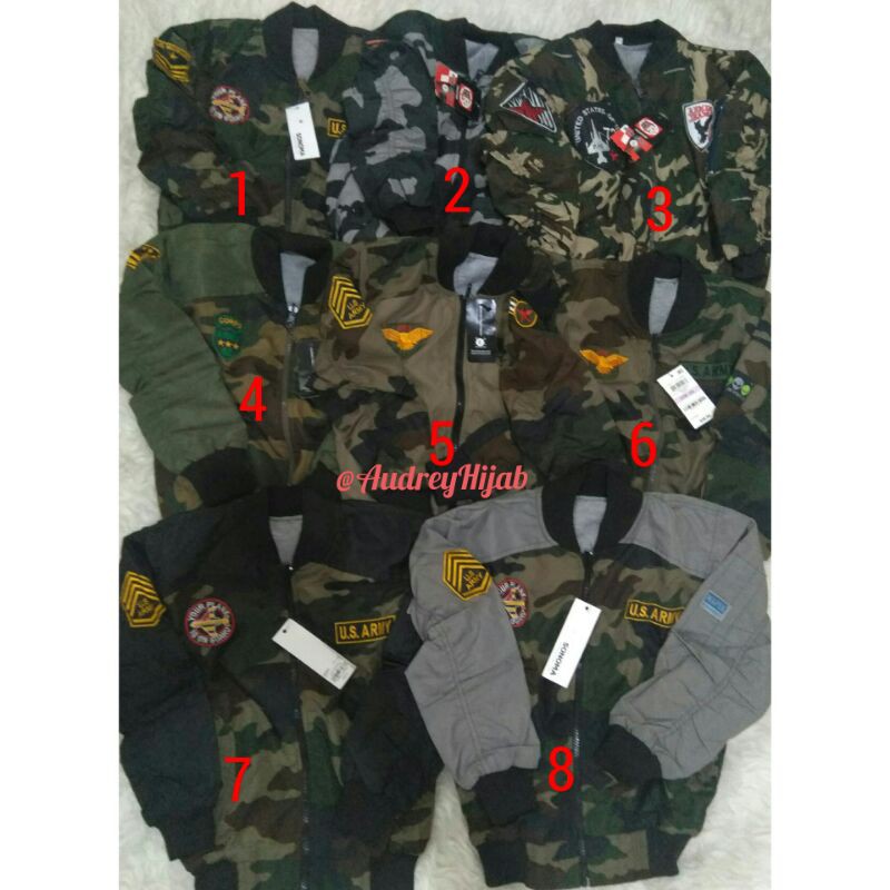 Jual Jaket Bomber Army Anak Usia 3 - 7 Tahun (Kode 2) | Shopee Indonesia