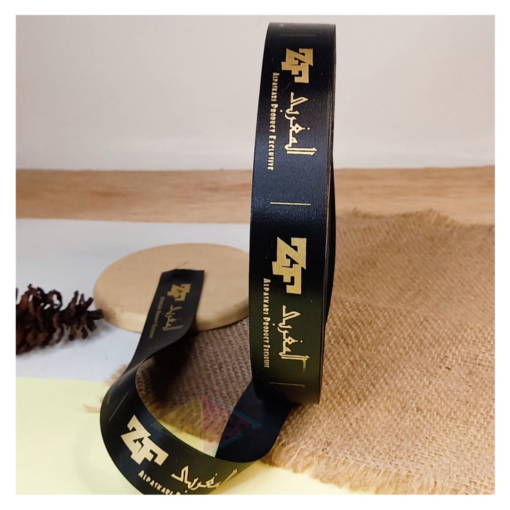 Jual Label satin hitam custom,label hijab,label baju, label pakaian ...