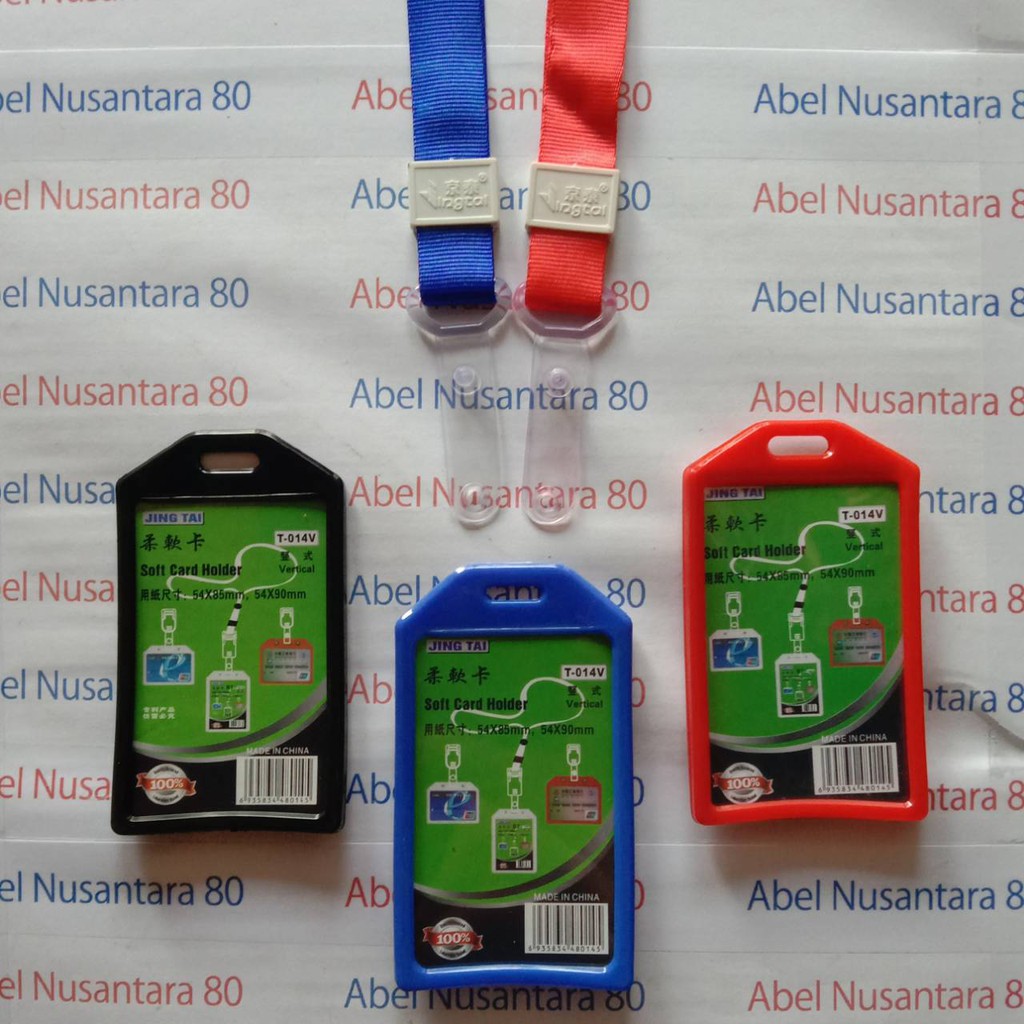 Jual Paket Casing ID Card Karet 1 Sisi dengan Tali Impor Kait Karet 2cm ...