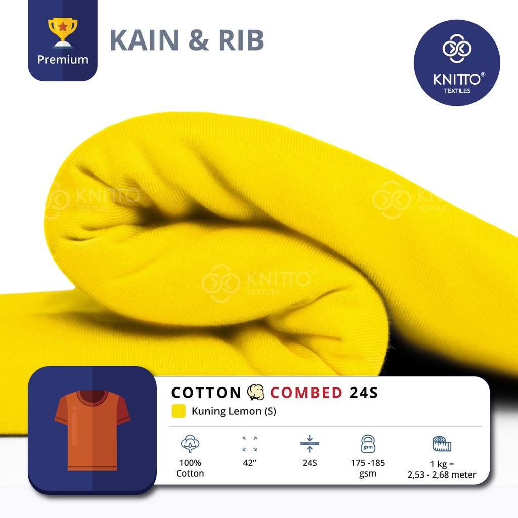 Jual KAIN BAHAN KAOS COTTON COMBED 24S KUNING LEMON + RIB ( KAIN KAOS ... Jual KAIN BAHAN KAOS COTTON COMBED 24S KUNING LEMON + RIB ( KAIN KAOS ...
