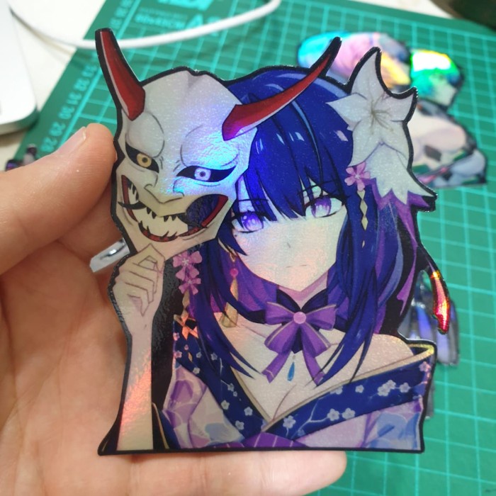 Jual Sticker Hologram Anime Besar - PSH686 - Raiden Shogun | Shopee ...