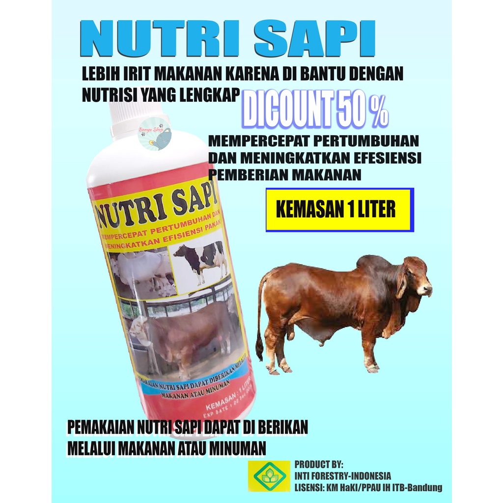 Jual 1 LITER-NUTRI SAPI atau Suplemen Hewan Ternak Mempercepat ...