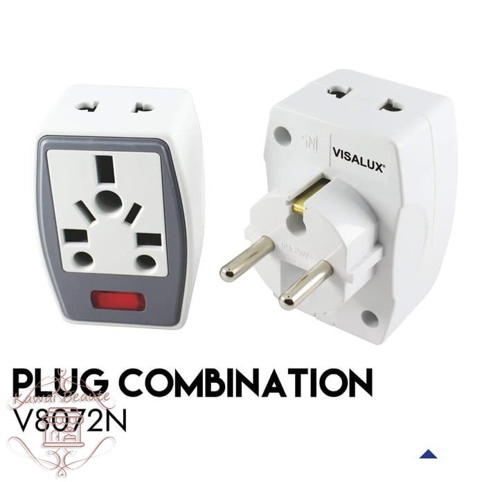 Jual Visalux V8072N Colokan Steker Serbaguna PLUG COMBINATION / Multi Fungsi/ Colokan Listrik T ...