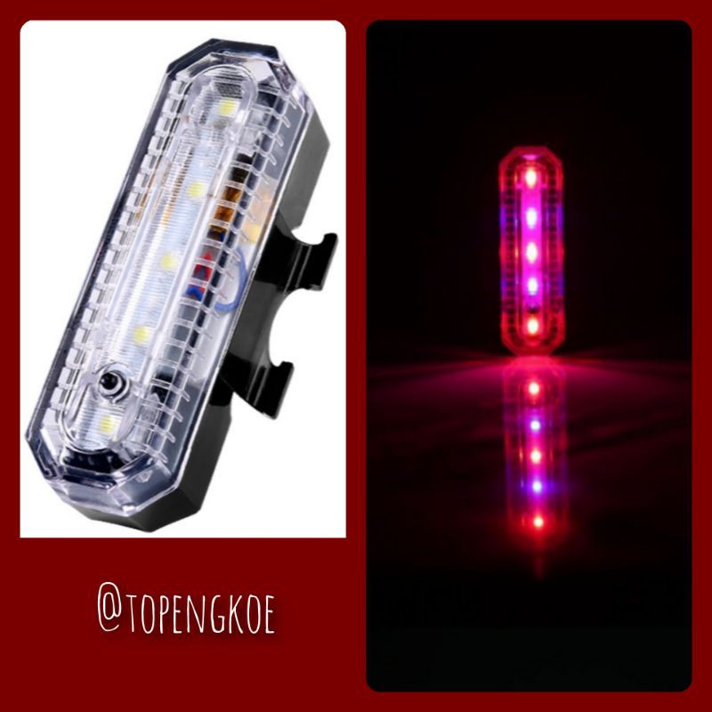 Jual lampu sepeda led premium biru merah | Shopee Indonesia