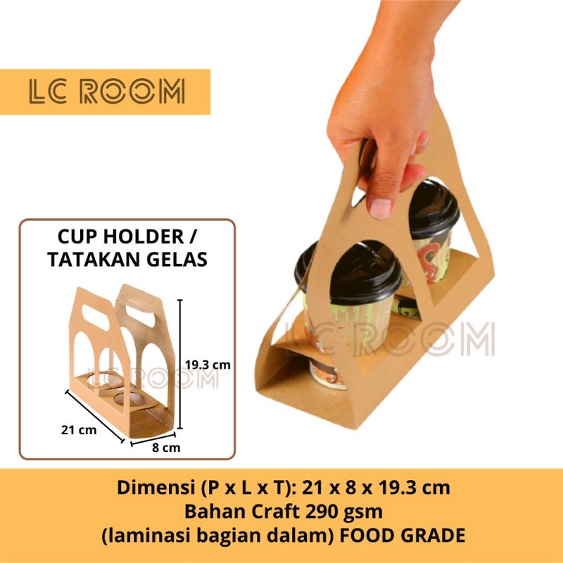 Jual PAPER CUP HOLDER TATAKAN GELAS KOPI TAKE AWAY DELIVERY KERTAS ...