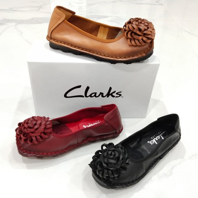 Jual Clarks Sepatu Wanita Flatshoes 100 % Kulit Asli AH 1769 | Shopee ...