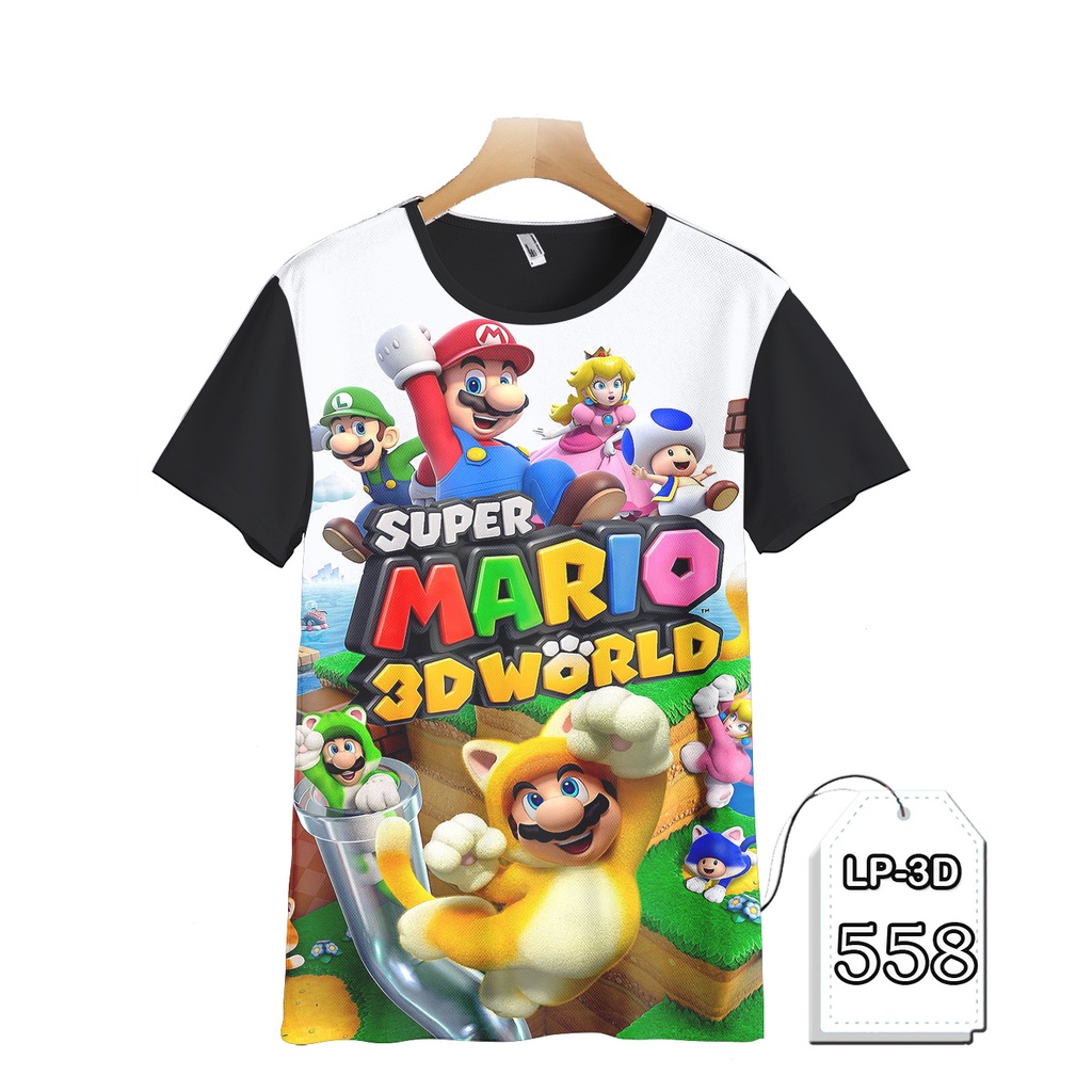 Jual Baju Mario Bros 3D Baju Game Super Mario Bros Serial Anak dan ...