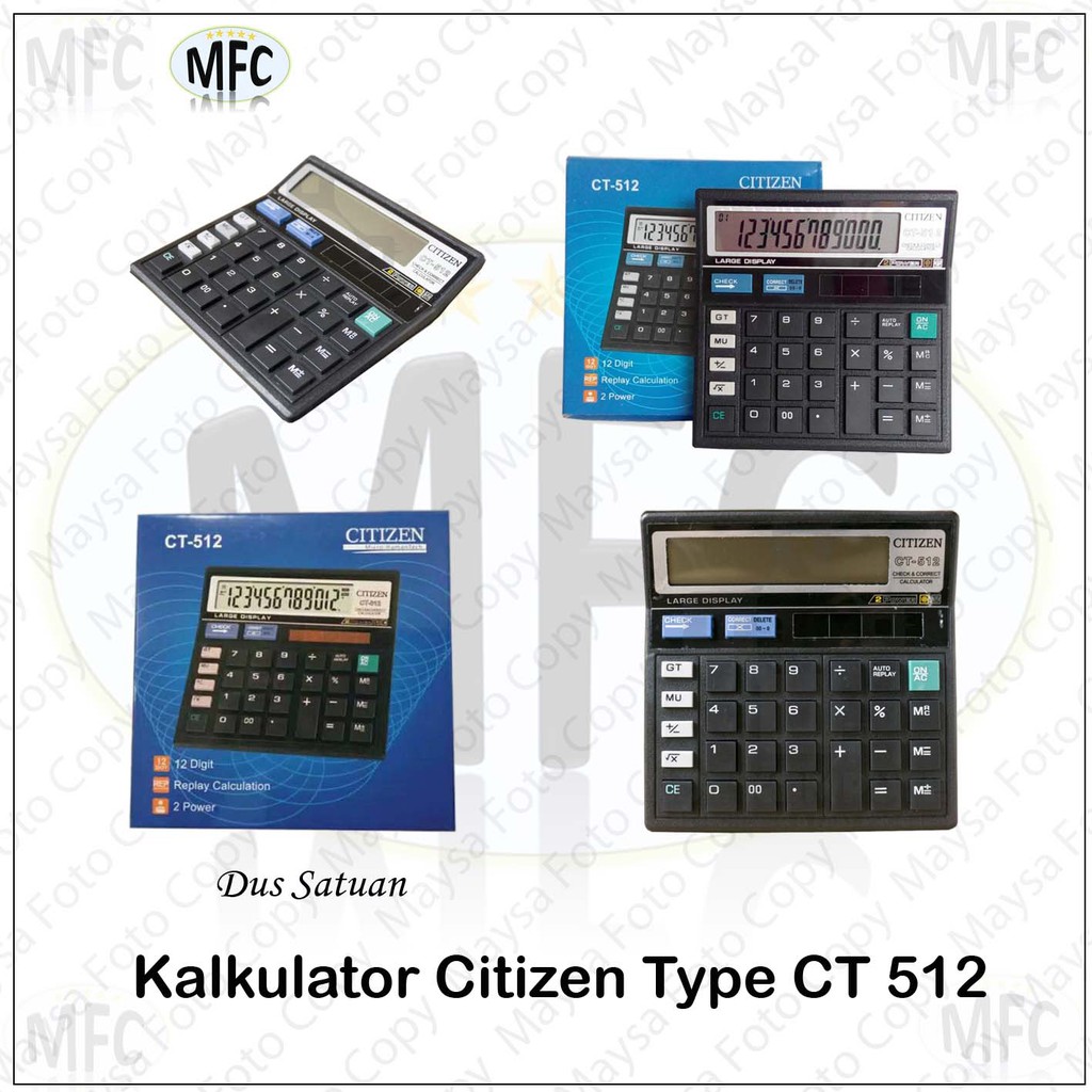 Jual KALKULATOR CITIZEN CT 512 12 DIGIT ANGKA BESAR | Shopee Indonesia