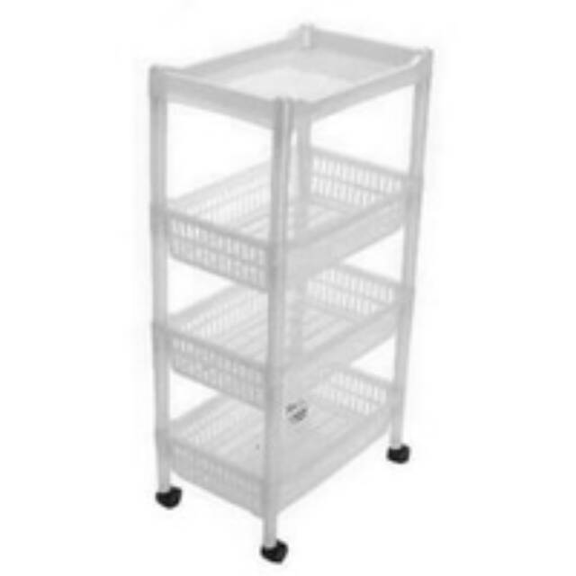 Jual RAK PLASTIK SUSUN 4 DENGAN RODA | Shopee Indonesia