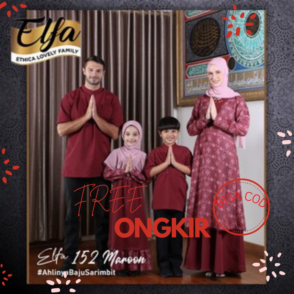 Jual Sarimbit Couple Seply Original Elfa 152 Maroon | Shopee Indonesia