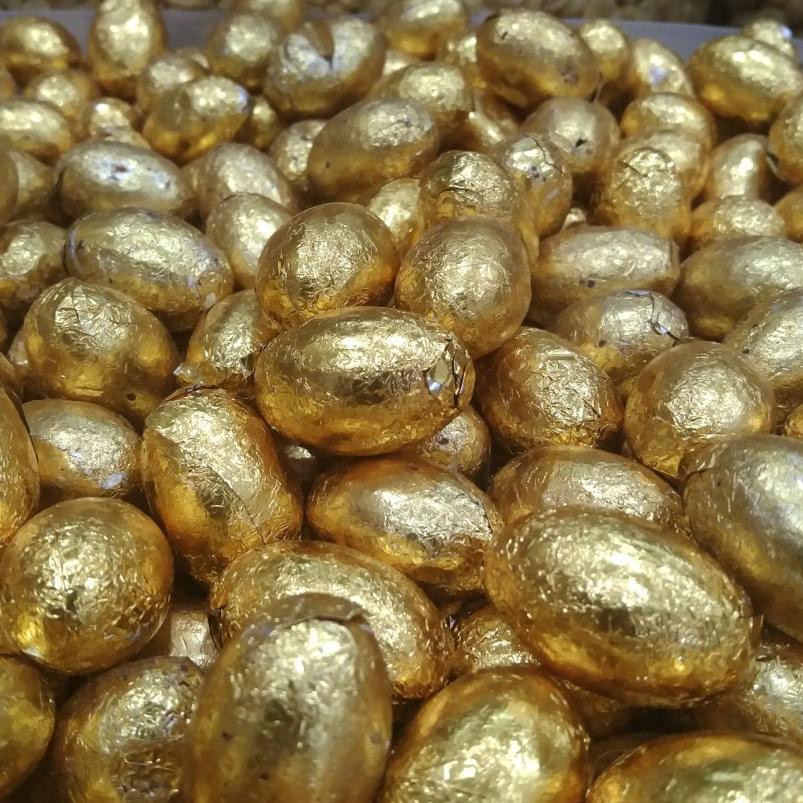 Jual Lebih hemat--500 gr coklat bentuk telur emas / chocolate egg gold ...