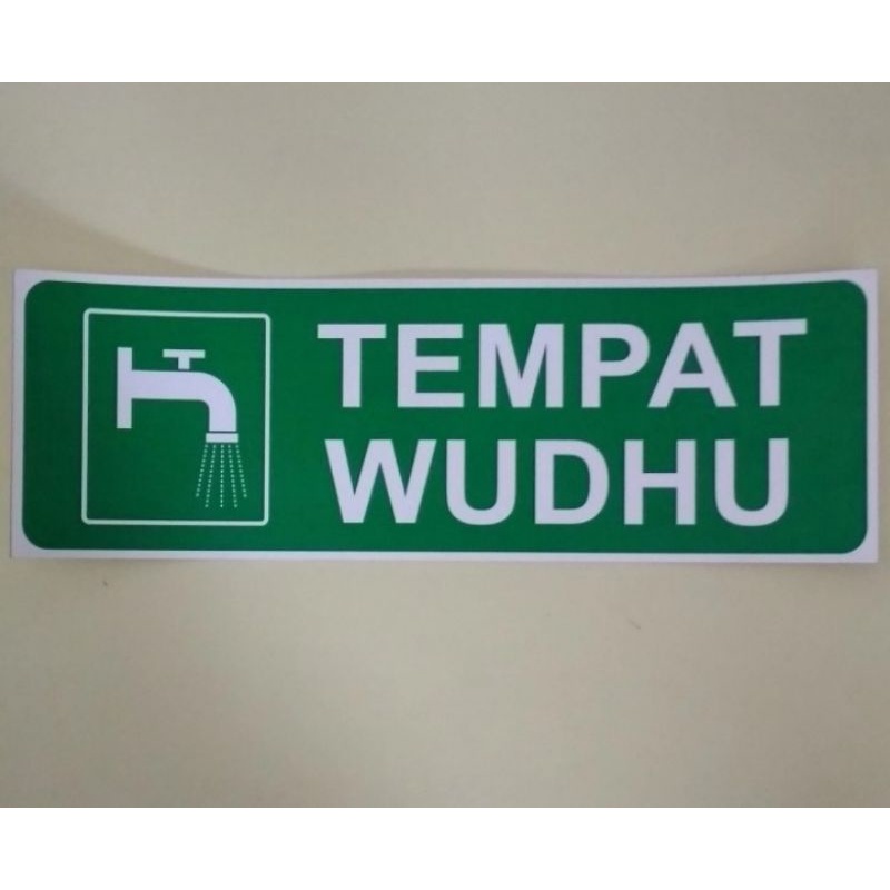 Jual stiker vinyl 7,5x23cm TEMPAT WUDHU sign rambu k3 | Shopee Indonesia