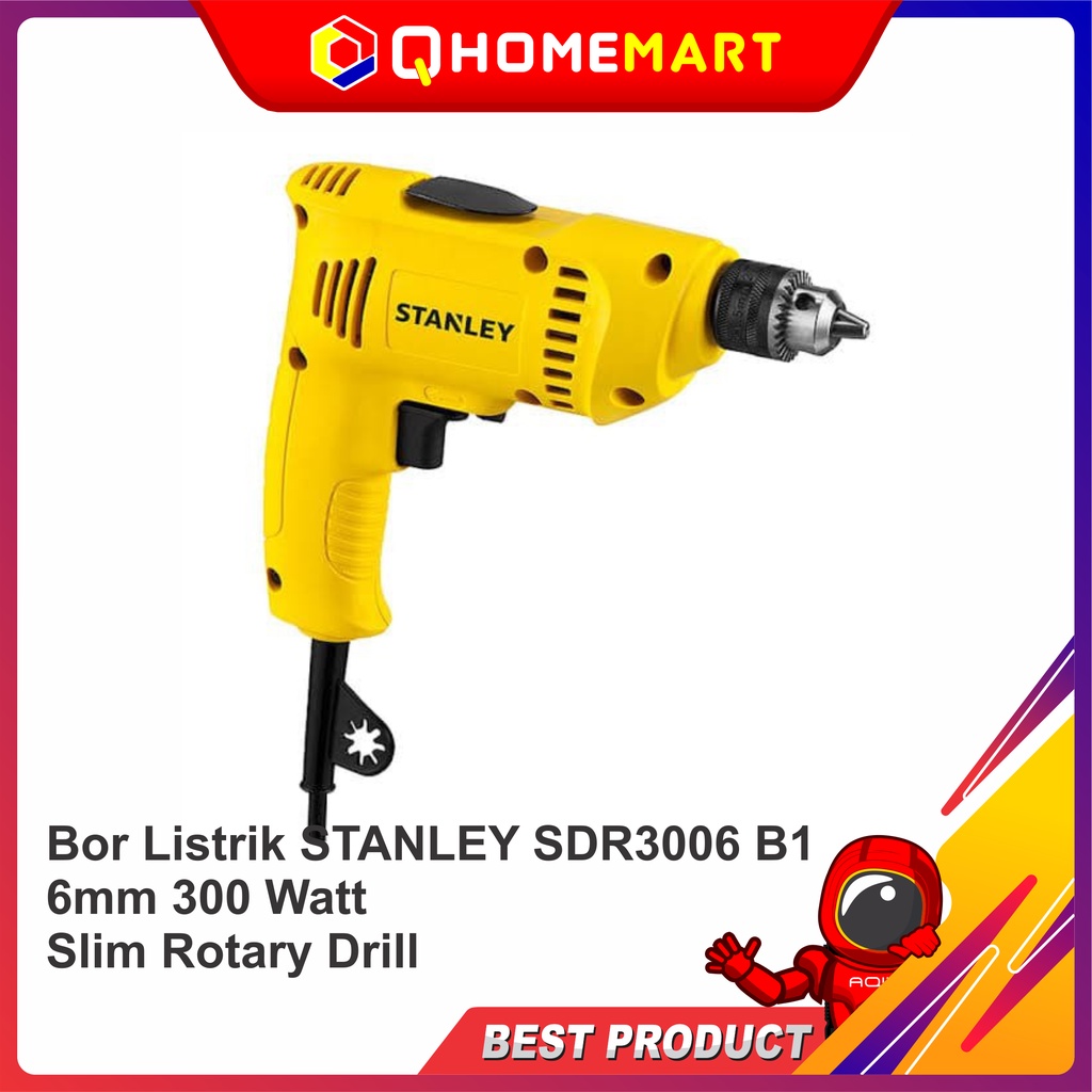 Jual Bor Listrik STANLEY SDR3006 B1 6mm 300 Watt Slim Rotary Drill | Shopee Indonesia