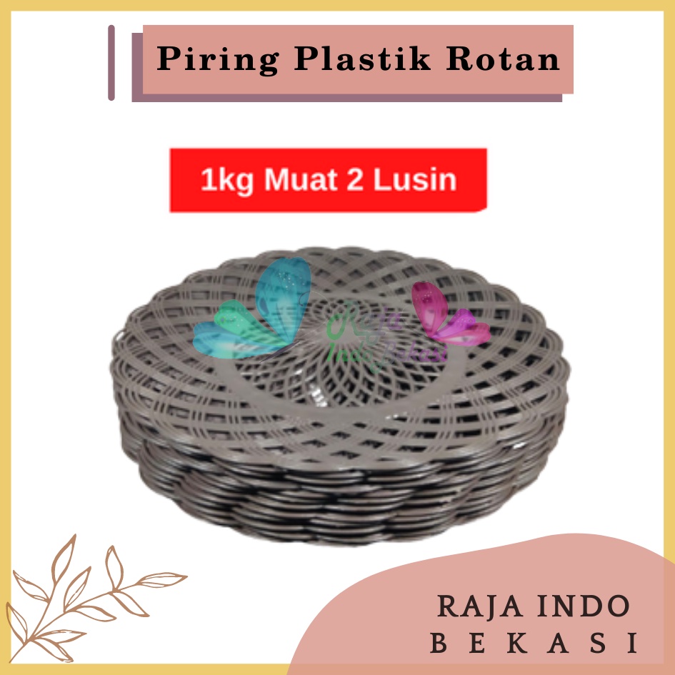 Jual Piring Rotan Plastik Lusinan 12 Pcs Anyam Piring Rotan Plastik ...