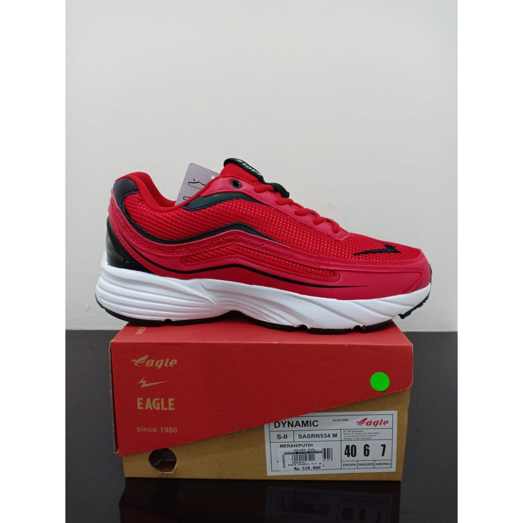 Jual SEPATU RUNNING / LIFESTYLE - EAGLE DYNAMIC (MERAH/PUTIH) | Shopee ...