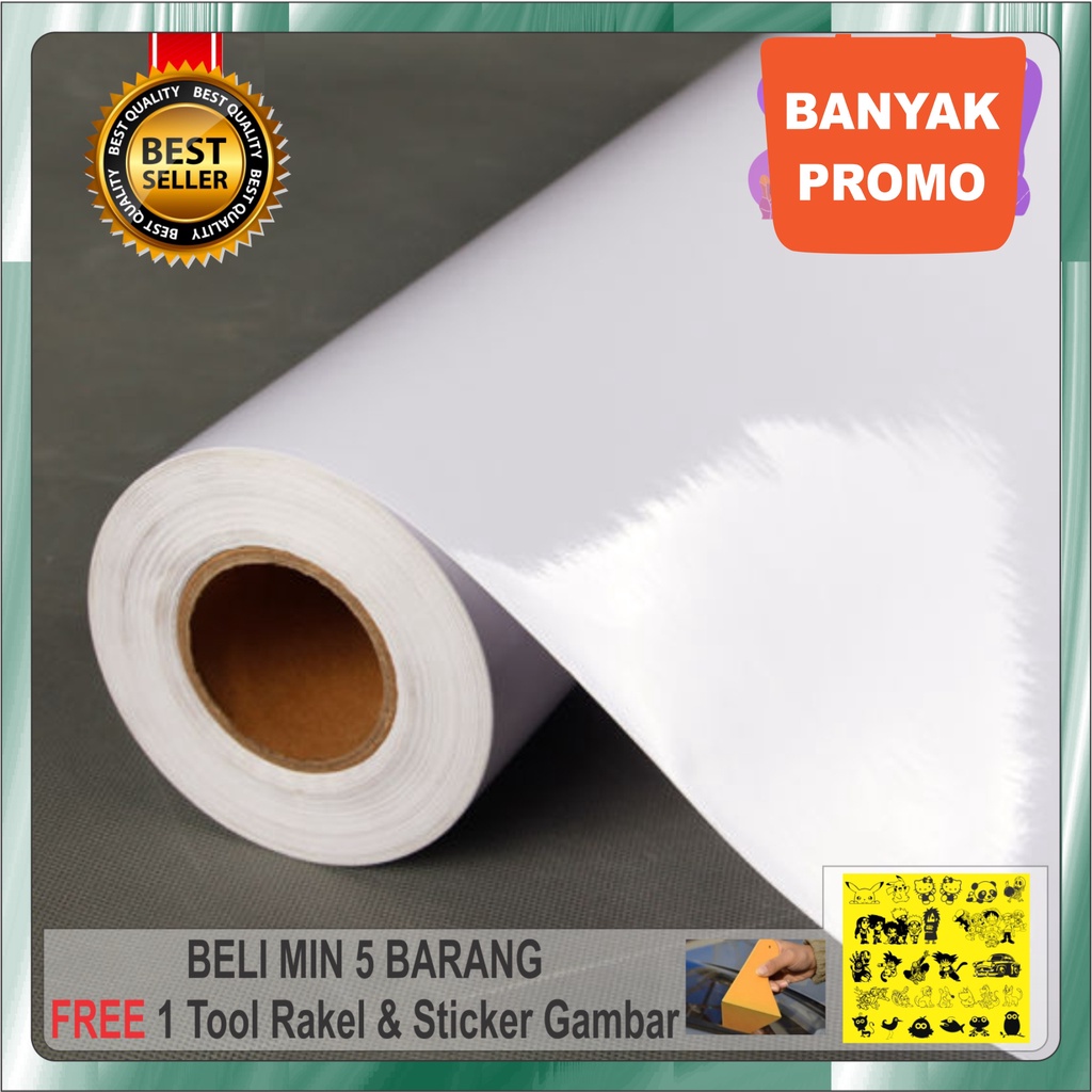 Jual Stiker putih glossy/stiker whiteboard/wallstiker putih glossy ...