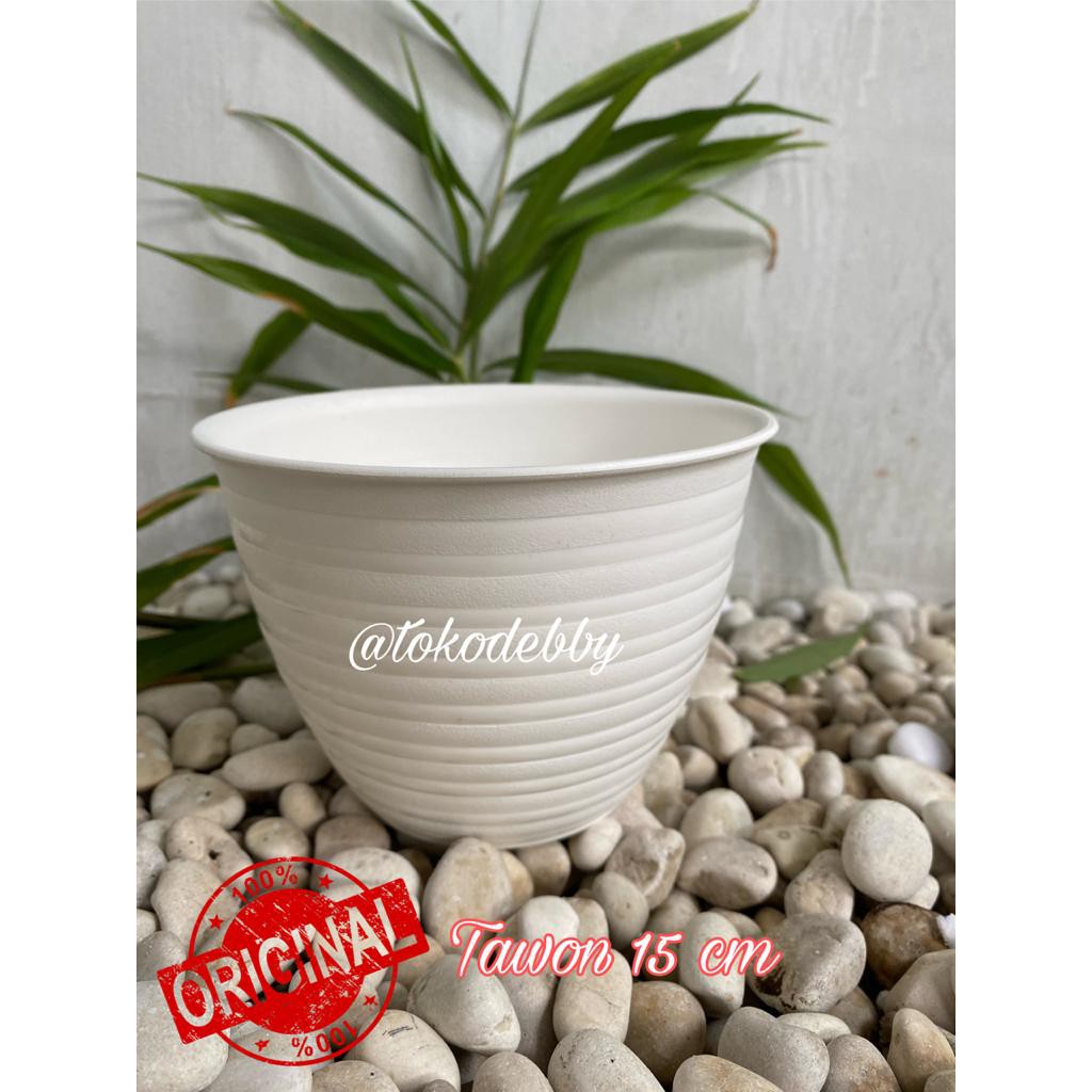 Jual Pot Tanaman dan Bunga Plastik Putih Tawon 15 cm | Shopee Indonesia