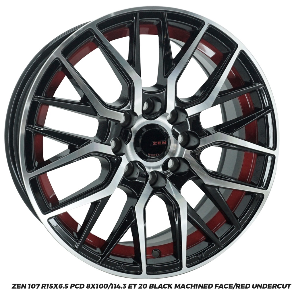 Jual Velg Mobil Zen 107 Ring 15x6.5 Pcd 4x100/114.3 ET. 20 Black ...