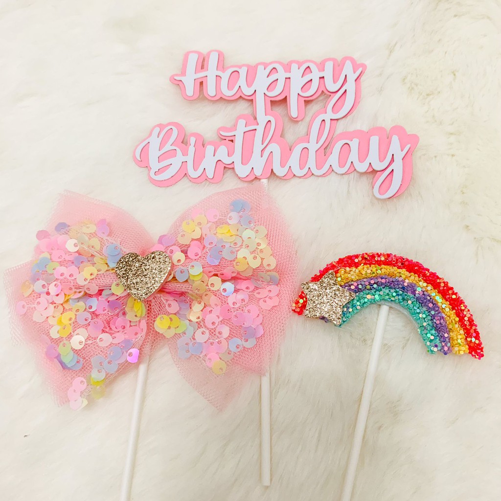 Jual Topper Pita Rainbow Paper Straw / Hiasan Kue Ulang Tahun | Shopee ...