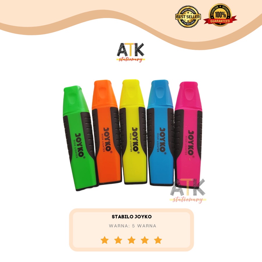 Jual Stabilo Joyko / Highlighter 5 Warna atk | Shopee Indonesia