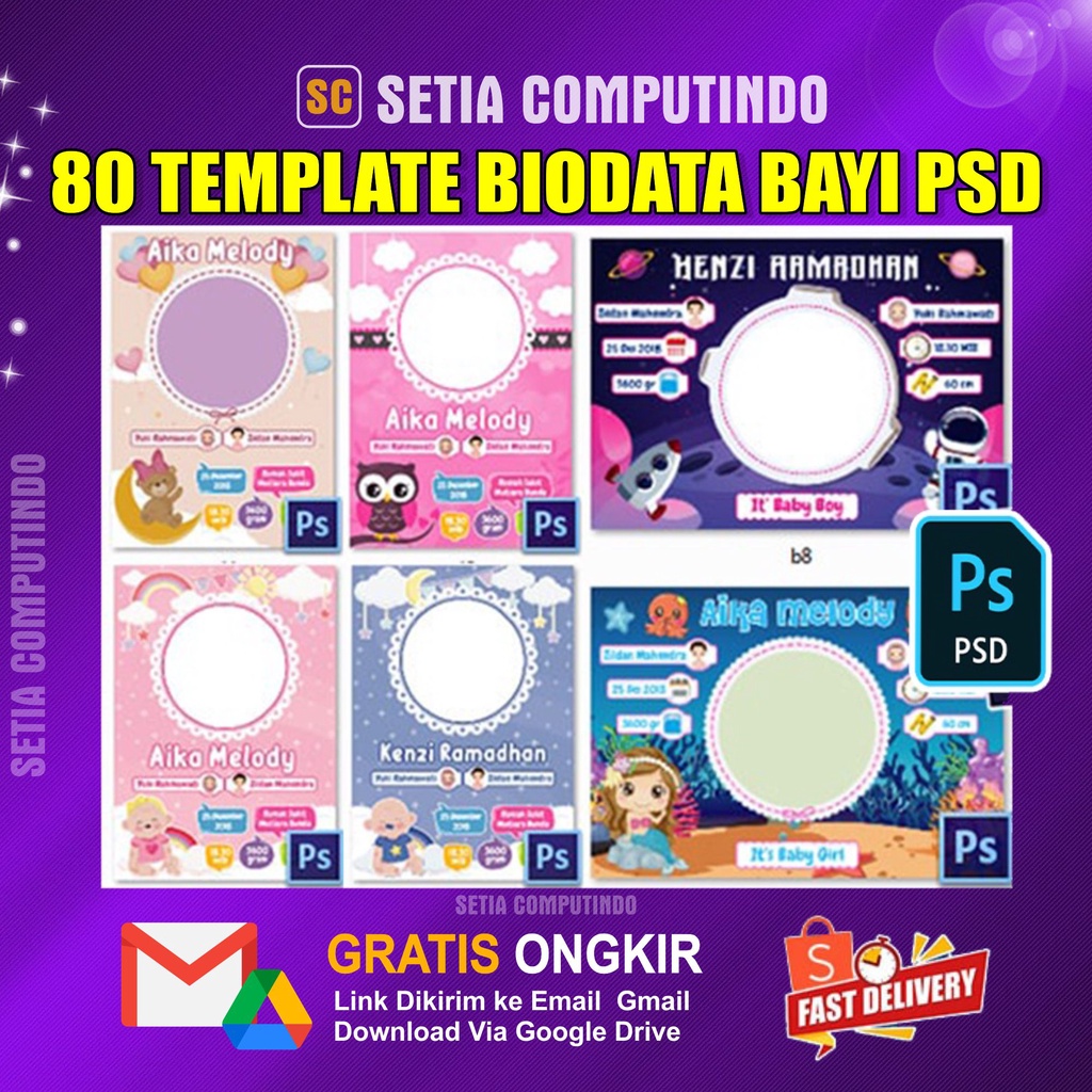 Jual 80 Template Photoshop Biodata Bayi (Baby Bio) Format PSD | Shopee ...