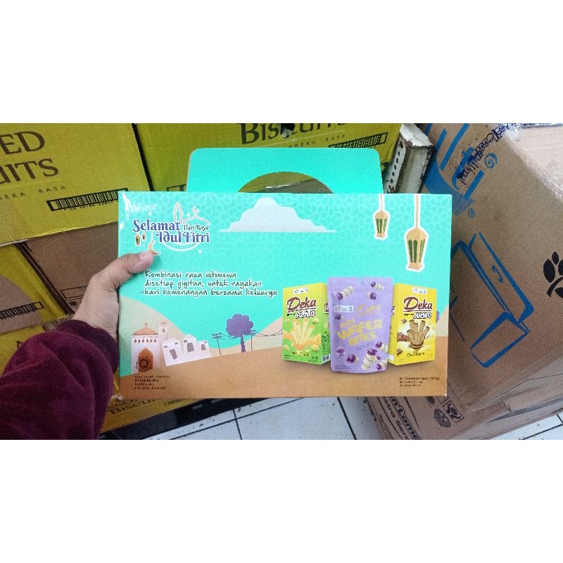 Jual KARTONAN HAMPERS DEKA GIFT BOX BESAR DUS KARTON HIJAU ISI 3 ( 2 ...