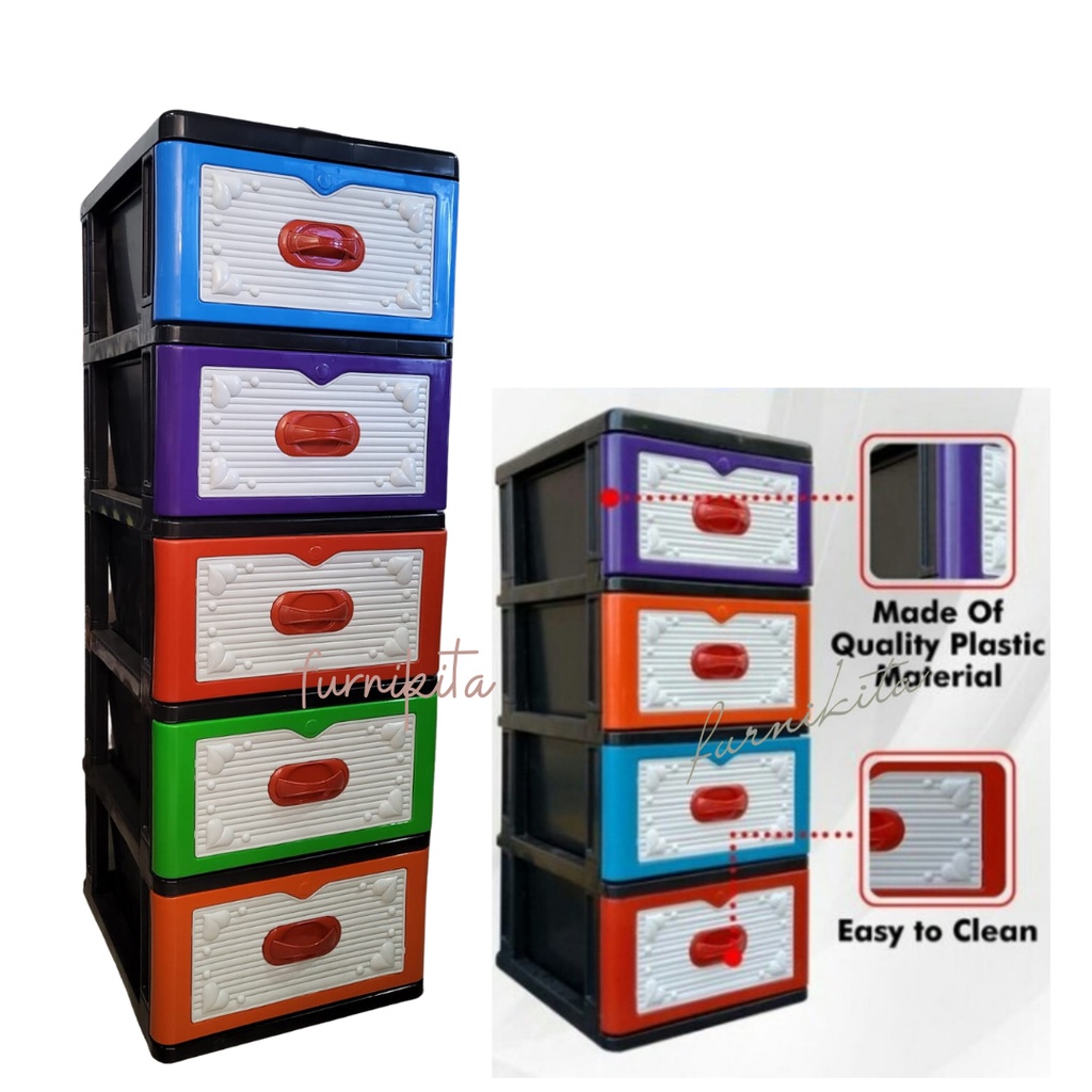 Jual LEMARI KABINET LACI PLASTIK BUBBLE STAR SUSUN 5 SUSUN 4 | Shopee ...