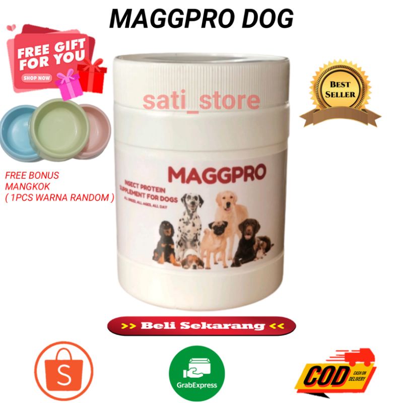 Jual ( bonus mangkok ) Maggpro Dog Foods-Suplemen,Vitamin,Protein ...