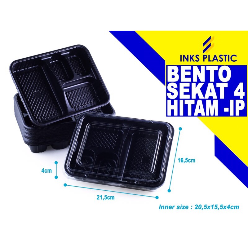 Jual MIKA TRAY BENTO SEKAT 4-IP ( 50 pcs ) | Shopee Indonesia